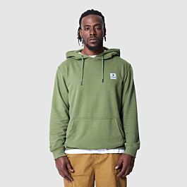 "Reflective Label" Olive Hooded Sweat